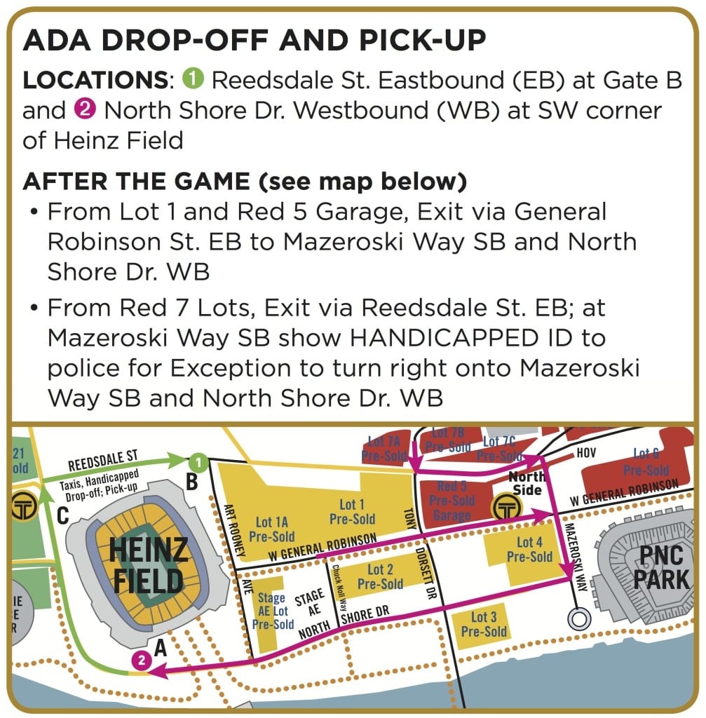handicap drop off - Stadium Parking Guides
